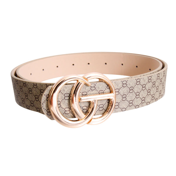 Sage Green and Gold Monogram CG Belt - JeMeCo Jewels